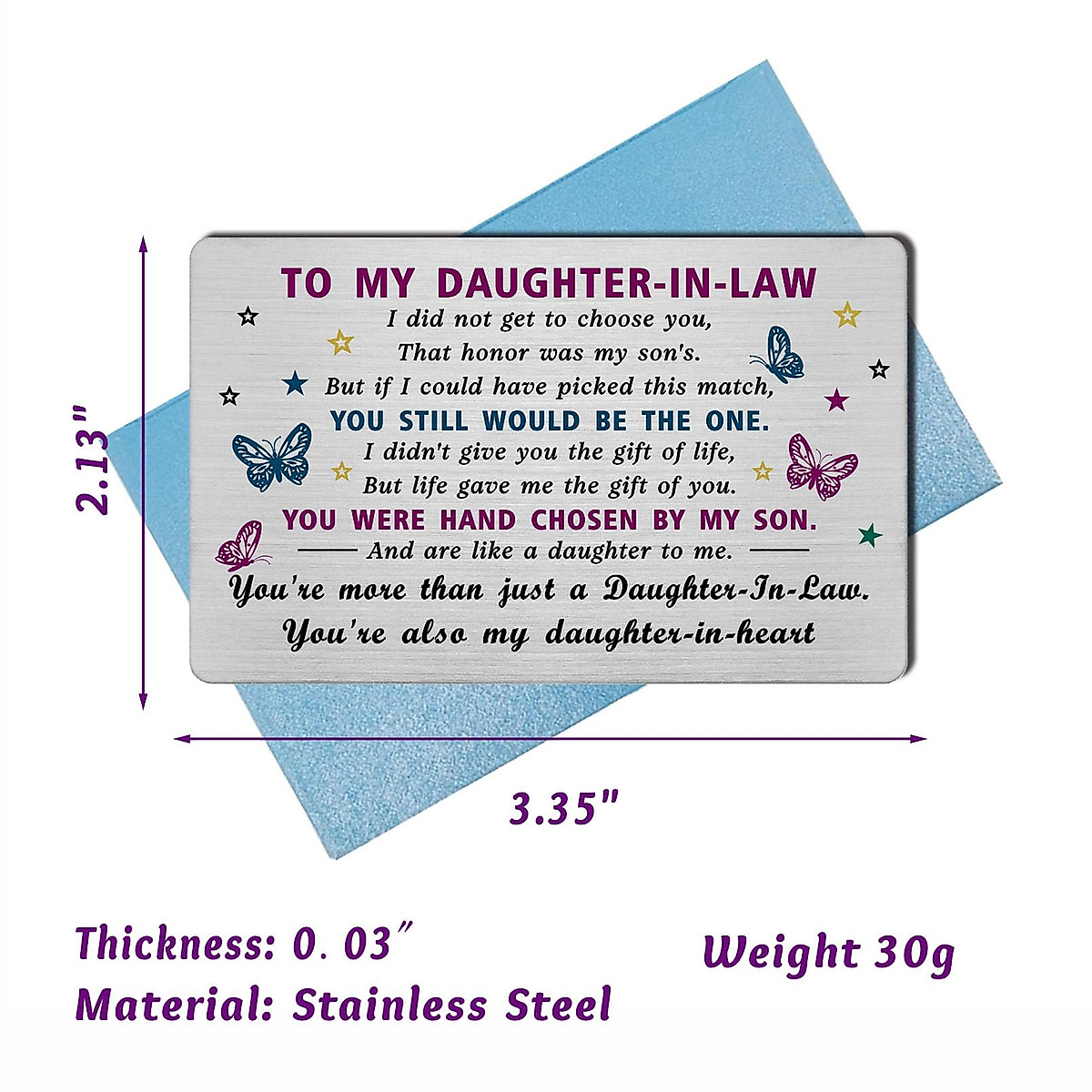 EE&YU Daughter in Law Christmas Card Gifts - Daughter in Law Birthday Card, Daughter in Law Gifts from Mother in Law, Daughter in Law Wedding Anniversary Card, Bride Present