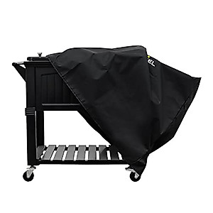 Permasteel Universal Cooler Cover for 80-Qt Cooler Cart, Patio Cooler | Heavy Duty, Weatherproof, Water-Resistant, UV-Resistant Cover for Outdoor, Outside, Backyard, Deck, Patio, Black