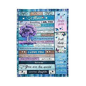 Gifts for Mom from Daughter, Throw Blanket for Couch Sofa, Mothers Day Blanket Gift, Soft Flannel Throw Blanket Birthday Gifts for Mom