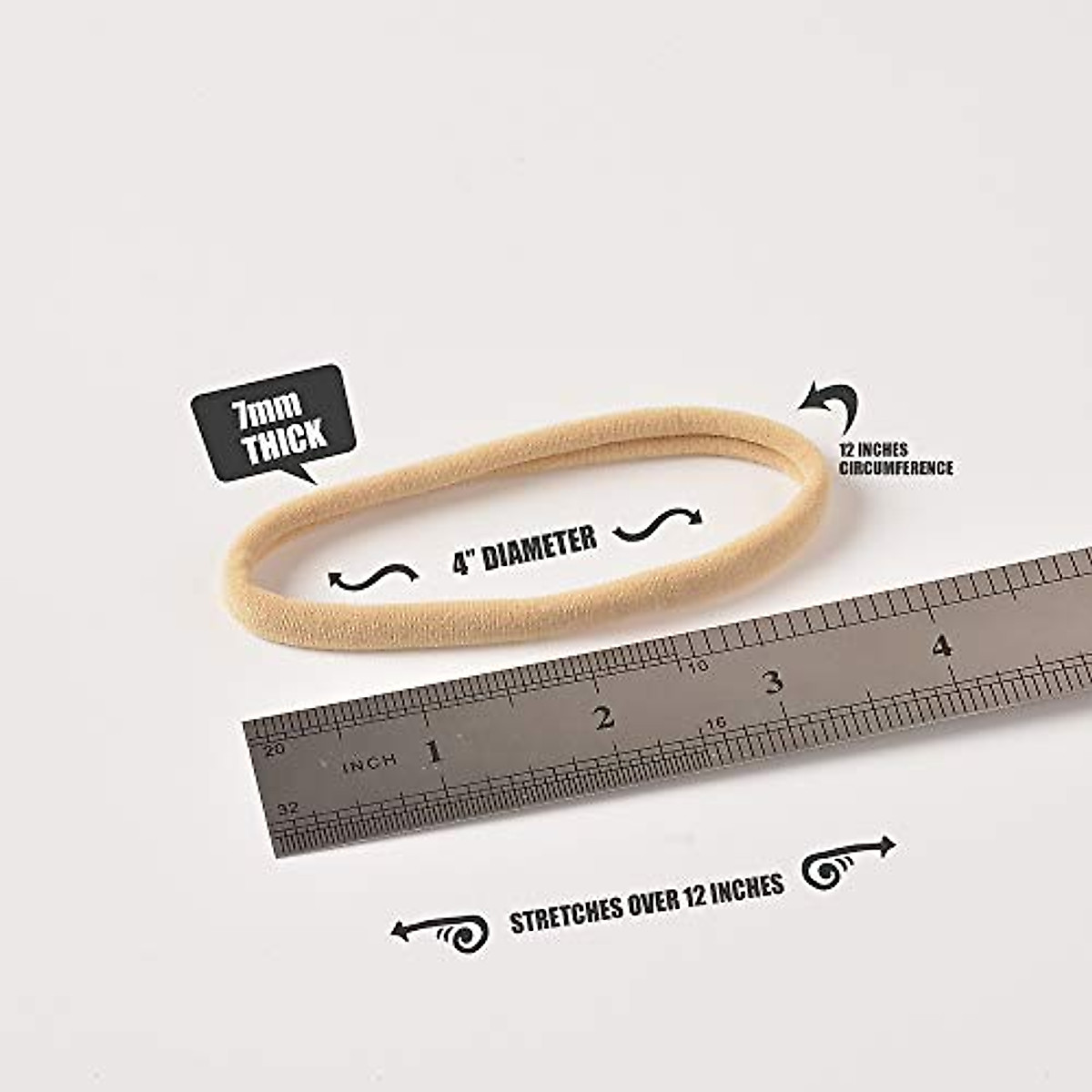 Prohouse 100 PCS Baby Nylon Headbands Hairbands Hair Bow Elastics for Baby Girls Newborn Infant Toddlers Kids Nude