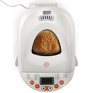 MasterChef Digital Bread Maker-2-Pound Programmable Machine w 19 Settings & 13-Hour Delay Timer-Automatic 3 Mode Crust, Baker Healthy Fresh Gluten Free, Wholewheat Loaf, Recipe Guide, Mothers Day Gift