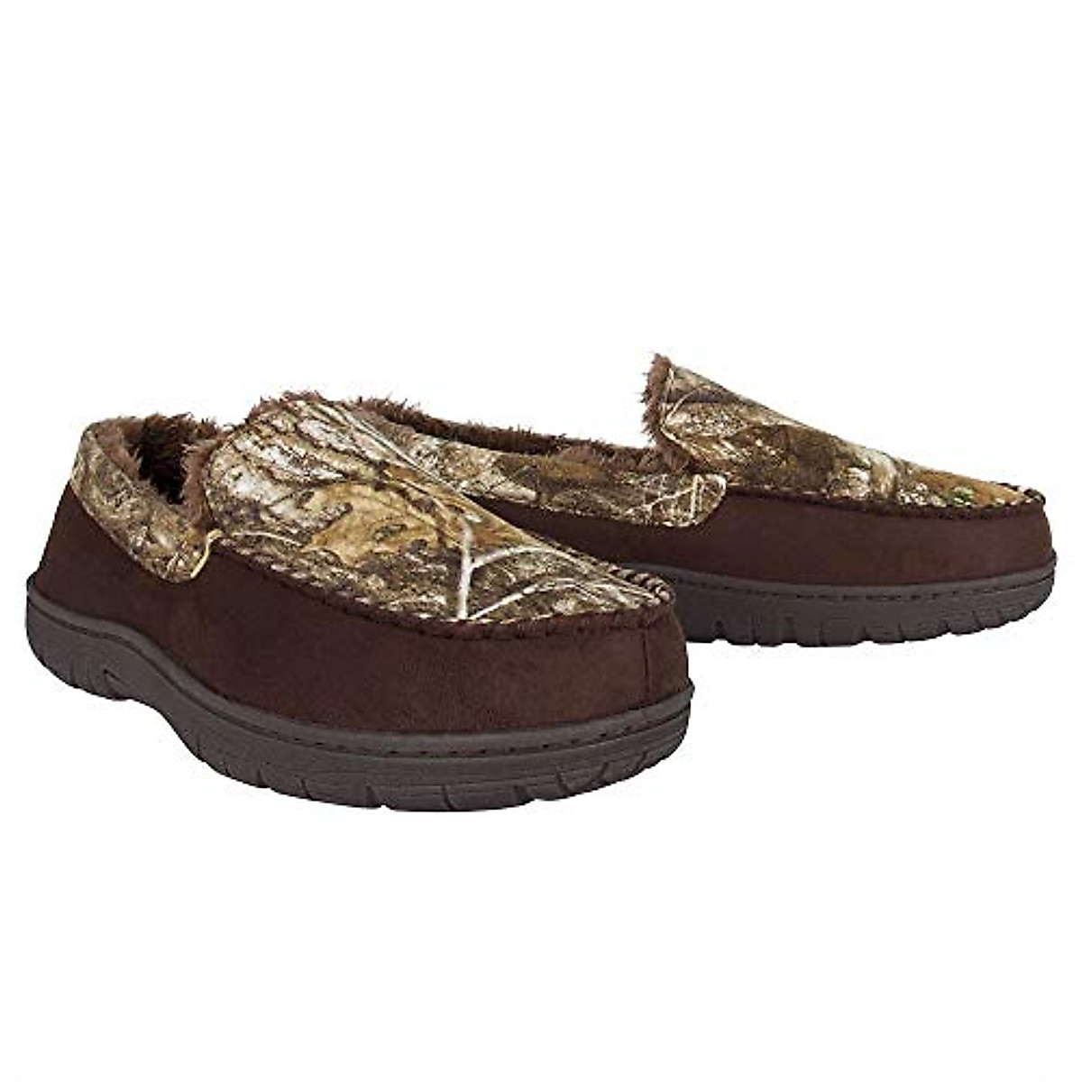 Realtree Men's Memory Foam Camo Moccasin House Slipper Indoor/Outdoor, Camo, Large