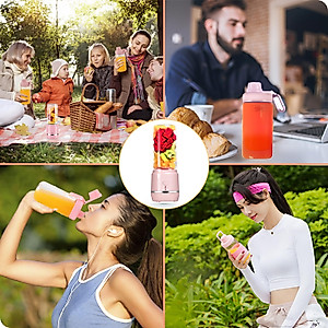 Smoothie Blender, Portable Blender, Christmas Gifts, Personal Blender Shakes, Small Blender Protein Drink Shaker With 2 Travel Cup And Lid Bpa Free, Usb Rechargeable, 15 Oz