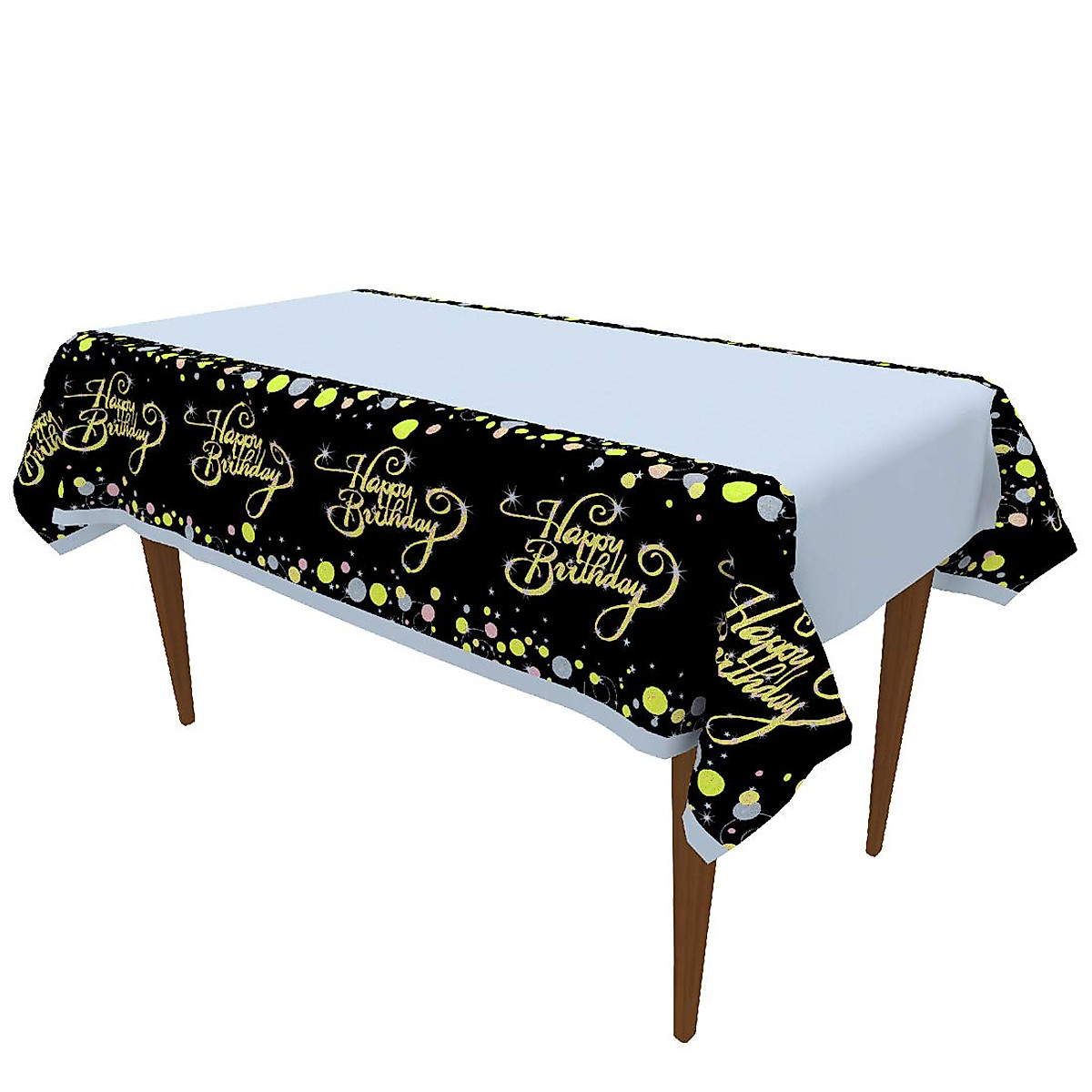 50th Birthday Black And Gold Party Supplies, Disposable Tableware,16 Guest, 50 Years Birthday Decorations For Men,Include Paper Plates, Banner Cups Napkins Tablecloth Cutlery…