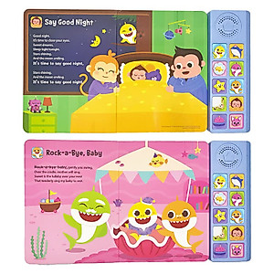 Baby Shark Bedtime Songs 10 Button Sound Book | Baby Shark Toys | Learning & Education Toys | Interactive Baby Books for Toddlers 1-3 | Gifts for Boys & Girls