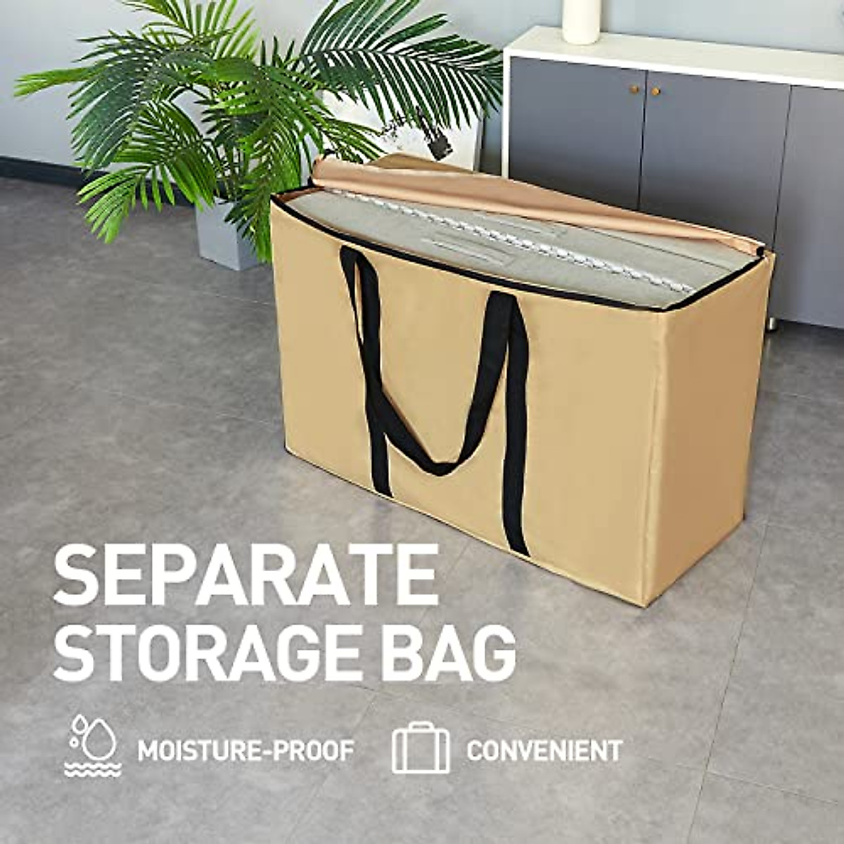 Bejibear Folding Mattress, Upgraded Memory Foam Tri-fold Mattress with Ultra Soft Cover, Oeko-tex CertiPUR-US Certified Non-Slip Breathable Washable Cover, Foldable Mattress for Floor