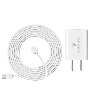 Wasserstein Bundle - Arlo White 16ft Weatherproof Magnetic Charging Cable & 2-Pack White Adjustable Metal Mount Compatible with Arlo Pro 3/Pro 4 & Arlo Ultra/Ultra 2 ONLY