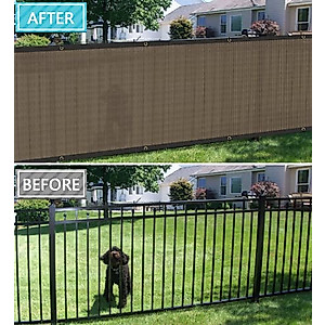 COARBOR 11'x3' Privacy Fence Screen Cover Mesh Blocker with Brass Grommets 180GSM Heavy Duty Fencing for Outdoor Back Yard Patio and Deck Backyard Garden Blocking Neighbor Brown-Customized