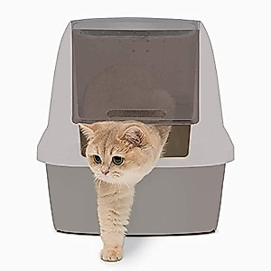 Catit Jumbo Hooded Cat Litter Pan - Warm Gray