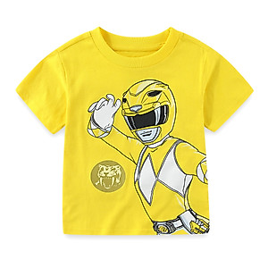 Power Rangers Boys 4 Pack Short Sleeve T-Shirt for Little Kids Blue