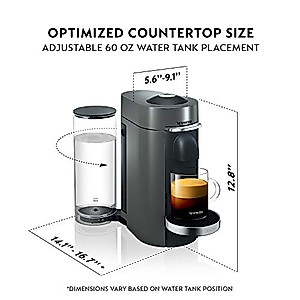 Nespresso VertuoPlus Deluxe Coffee and Espresso Machine by De'Longhi, Titan, with Vertuoline Variety Pack Coffees included