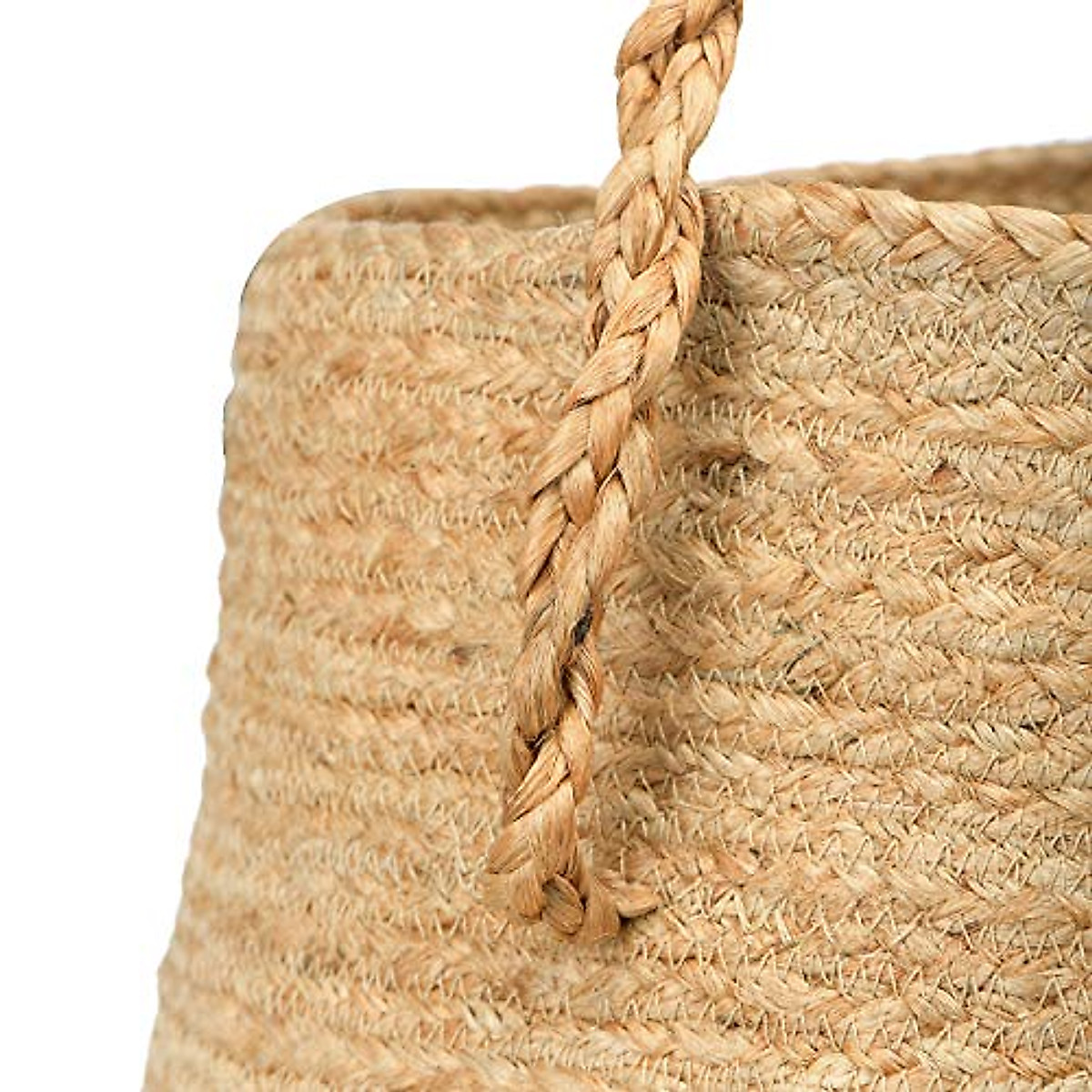 Creative Co-Op Hand-Woven Jute Handle Baskets, Natural
