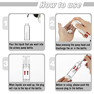 IFDGCTK 1OZ/30ML Clear Airless Pump Bottles, Lotion Dispenser Travel with Pump, Vacuum Plastic Travel Size Lotion Bottle for Foundation, Creams, Cosmetic(6 Pack)