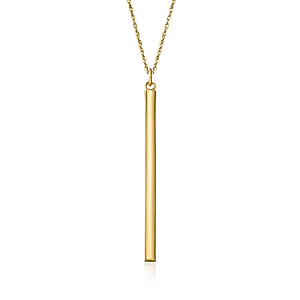 Ross-Simons 14kt Yellow Gold Vertical Bar Pendant Necklace. 18 inches