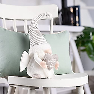 Hug Feel The Love - Angel Gnome - Gnome Gifts, Gnome Blessings, Gray Plush Gnome Home Decor, Swedish Gnome Ornament Tomte, Spiritual Decor, Gift Figurine, 16" Plush Doll - God Bless You