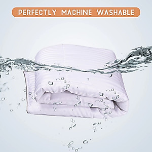 ZPECC Kids Toddler Blanket - 39" x 47" Comforter for Boy and Girls,Baby Quilt for Crib Bed, Stroller, Cot, Daycare, Travel, White Stripe