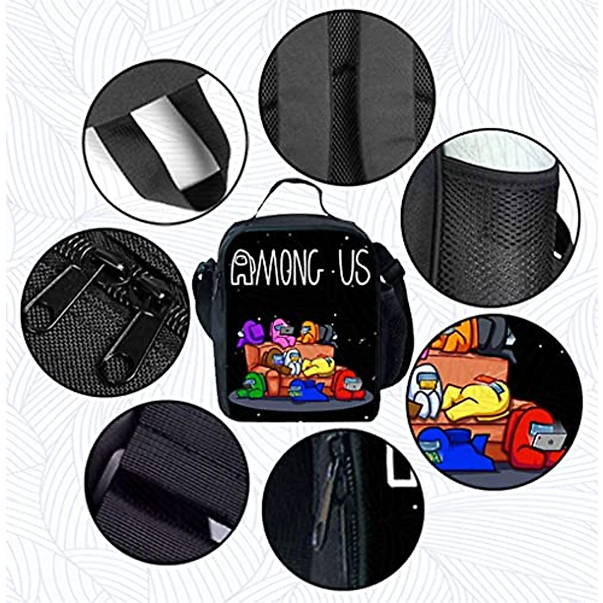 grefaydin Among Gamer kids Lunch Bag, Lunch Box, Leakproof Waterproof Lunch Container for Kids, School Travel Office Outdoor Adults Indoor Kids Reusable Lunch Bags with Multi-Pocket