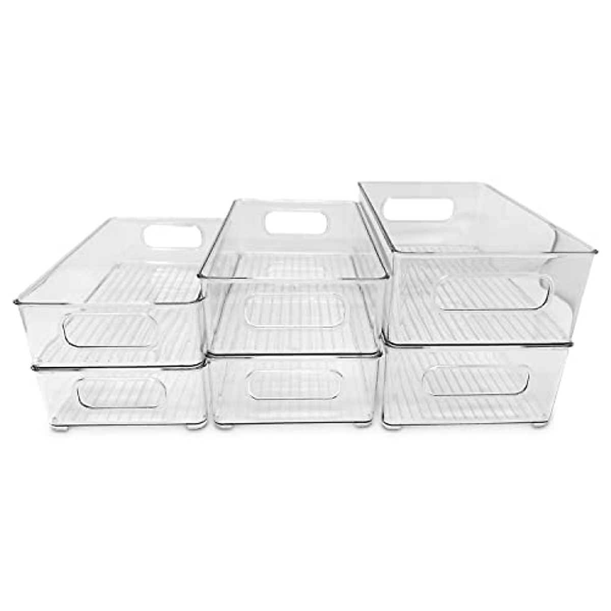 RedSodium Freezer,Refrigerator Fridge Bins in 3 sizes - 6pack