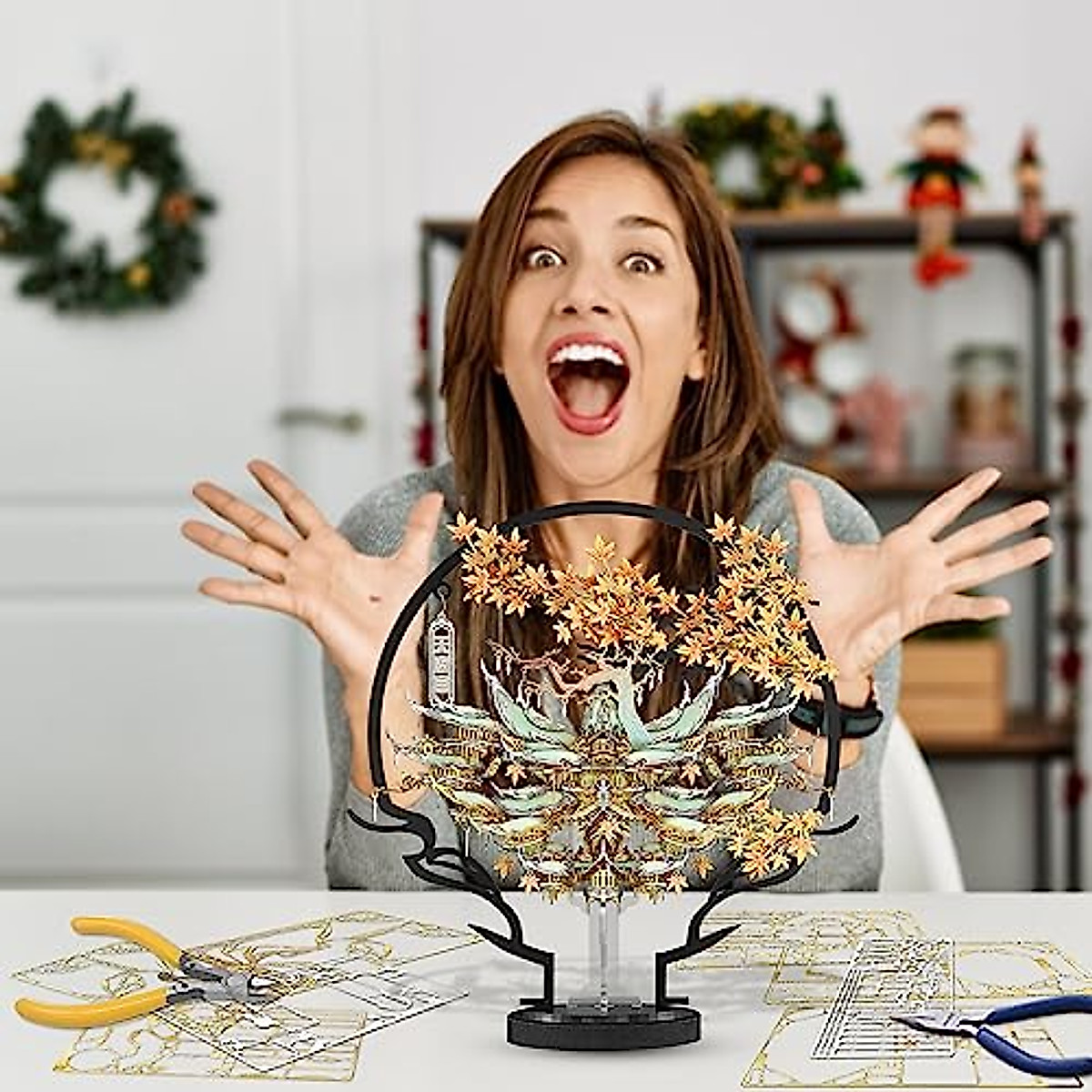 Piececool 3D Puzzles for Adults - Tianfu Palace 3D Metal Model Building Kits, Challenging Brain Teaser Puzzle DIY Arts and Craft Kits, Best Birthday Gifts