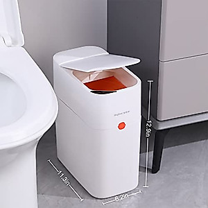 MOPUP Touchless Bathroom Trash Can, Automatic Garbage Can for Bedroom,Office Motion Sensor Trash Bin,3.5 Gallon Dogproof Plastic Slim Wastebasket for Toilet, RV,Living Room, White