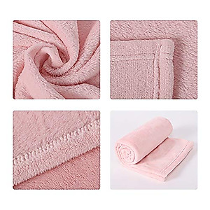 EMME Baby Fleece Blanket Fuzzy Blankets for Girls Receiving Blanket for Toddler, Infant and Newborns Warm Cozy Daycare Nursery Blanket for Crib, Stroller, Nap, Outdoor, Decor (Pink, 30"x40")