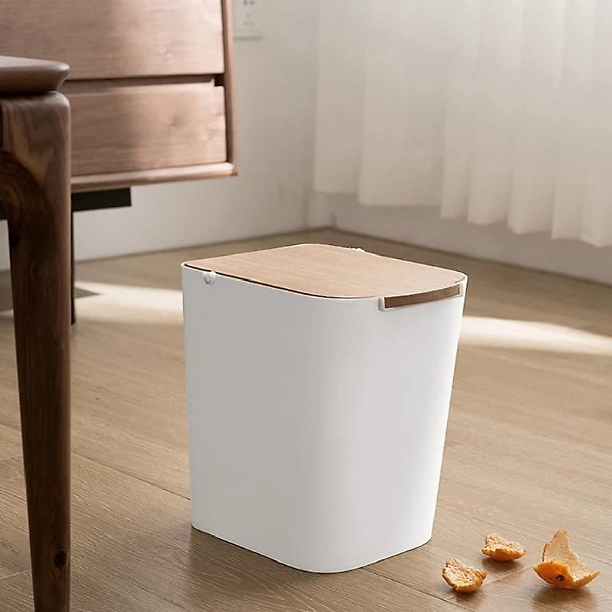 LIRUXUN Trash Can Household Trash Can Press Storage Bin with Lid Trash Can Kitchen Bathroom Trash Can