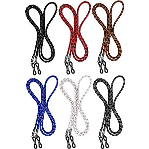 BILIONE Eyeglass Straps, 6 PCS Premium Leather Textured Braided Sunglass Necklace Chains, Eyewear Retainer for Men and Women, Glass Cord Lanyard Around Neck for Kids