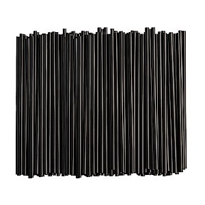 Comfy Package, [250 Count] Black Disposable Plastic Drinking Straws - 7.75" High