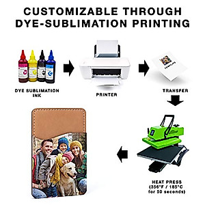 RYTOO Sublimation Blanks Phone Wallet - PU Leather Card Holder for Back of Phone Stick on iPhone Android HTV Friendly DIY Blanks for Vinyl Projects (White PU Leather)