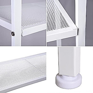 WEI WEI GLOBAL 4-Tier Ladder Shelf Bookcase - Metal Bookshelf - Open Shelf Display Rack Storage Organizer for Home, Office, Living Room, Bedroom, Kitchen, and Bathroom - White