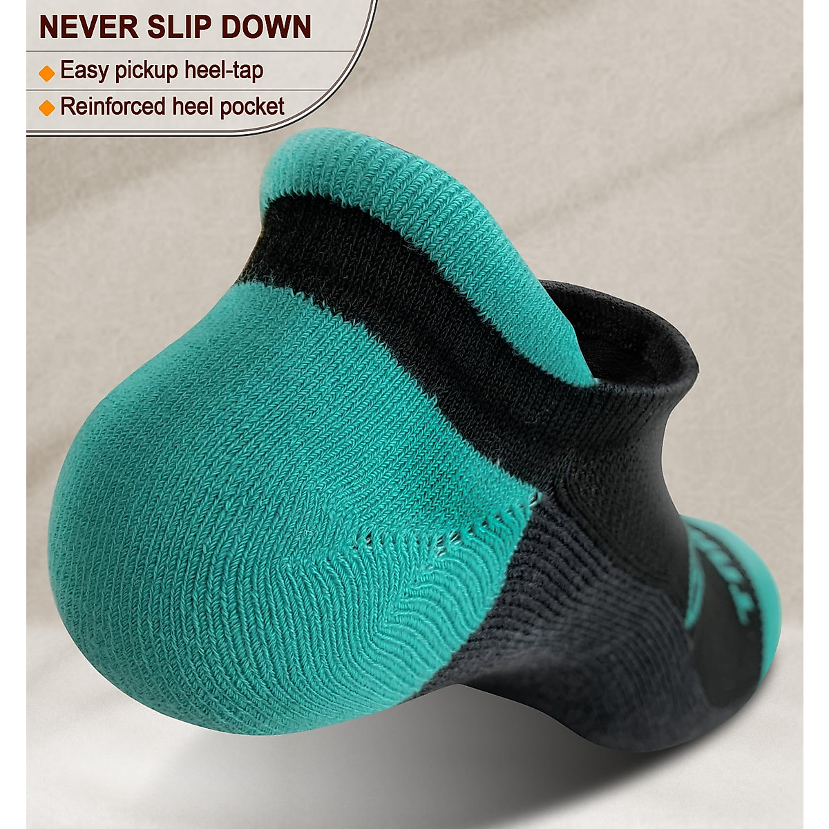 BULLIANT Socks For Women 6Pairs-Womens Athletic Ankle Socks No Show Cushioned for Walking Running-Compression Arch Support(6Pairs,Shoes Size:Women 6-8)