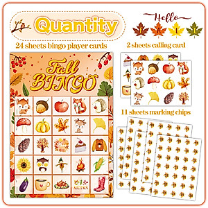 Joy Bang Fall Festival Games, Fall Bingo Cards for 24 Players, Autumn Fall Games for Kids Adults, Fall Crafts Gifts for Kids, Thanksgiving Fall Party Favors Activities for Kids Family Classroom