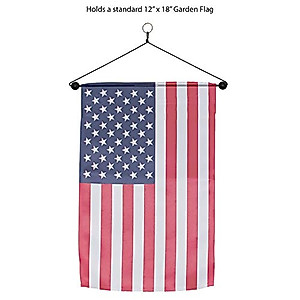 In the Breeze Garden Flag Accessory - Attached Ring for Easy Hanging - Holds up to 12.5 Inch Flags, black,4919