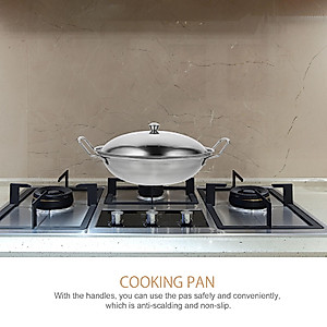 Anneome Stainless Steel Cooking Utensils 1 Set Pot Stove Pot with Lid Steak Stainless Steel Amphora Woks Pan