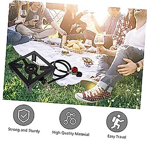 BESPORTBLE Furnace Backpack Stove Gas Grill Portable Folding Stove Grill Accessories Hibachi Grill Outdoor Gas Stove Camping Stove Camping Cooking Stove Gas Burner Burning Wood Hose Regulator