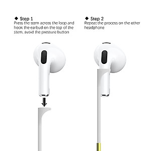 cobcobb SAFTEE Wireless Earbuds Anti-Lost Strap Magnetic Cord for Stemmed Wireless Headphone Airpods 3rd 2nd Generation Pro 2 1 TOZO Bose JBL Beats Skullcandy Samsung(White 2Pack)