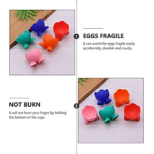 Luxshiny 12pcs Egg Boiler Egg Cup with Egg Poaching Cup Stovetop Egg Cup Poached Egg Cooker Egg Storage Cups Oven Egg Cooker Boiled Egg Serving Cups Egg Shape Display Stand