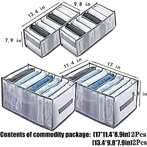 VANREYIN Extra Large 7 compartments Water Laundry Cabinet Clothes Storage Box, Jeans Compartment Storage Box 17.5-inch Foldable Closet Drawer Storage Box Bedroom