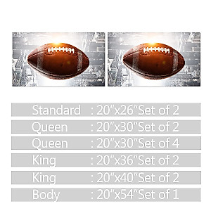 ARIGHTEX American Football Pillow Shams Sports Lover Pillowcase Kids Boys Teen Vintage Football Pillow Cases for Boys Room (Standard (20" x 26"),Set of 2)