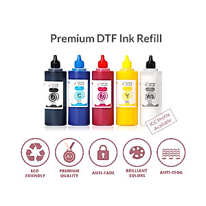 LOTSA. STYLE Premium DTF Ink Refill for Inkjet Printers Heat Transfer Film Printing (250ml, Magenta)
