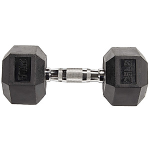 Balancefrom Rubber Encased Hex Dumbbells, 25LB, Pair