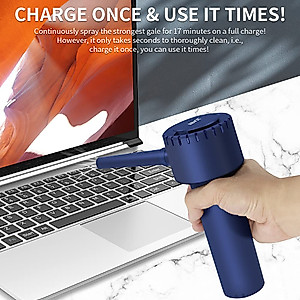 Compressed Air Duster, Electronic Air Duster, Portable 40000 RPM Cordless Dust Blower, 6000mAh Battery Air Can Duster, Powerful Computer Keyboard Cleaning Air Spray, Rechargeable Electric Canned Air