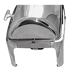 Tiger Chef Chafing Dish Buffet Set - Stainless Steel Chafer - Roll-Top Chaffing Dishes 8 Quart and Plastic Salad Tong - Chafer and Buffet Warmer Set