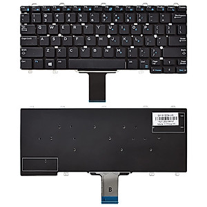 SUNMALL Replacement Keyboard Compatible with Dell Latitude 3150 3160 3350 5250 P25S 7250 E5250 E5270 E7250 without Frame Black US Layout
