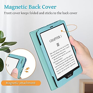 Fintie Stand Case for 6.8" Kindle Paperwhite (11th Generation-2021) and Kindle Paperwhite Signature Edition - Premium PU Leather Sleeve Cover with Card Slot and Hand Strap, Emerald Illusions