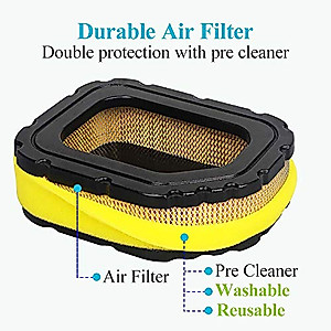 HOODELL Professional 32 083 03-S Air Filter, Durable 32 883 03-S1 Air Filter with Pre Cleaner, Fits Kohler Courage Engine SV710 SV715 SV720 SV730 SV735 SV740 Air Filter