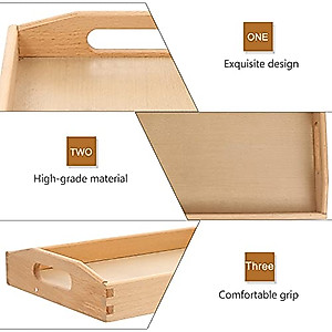 Wooden Breakfast Tray Rustic Vintage Food Serving Trays Nesting Wooden Board with Handles Farmhouse Serving Platters in Bed Lunch Dinner Appetizers Patio Ottoman S Wooden Tea Tray