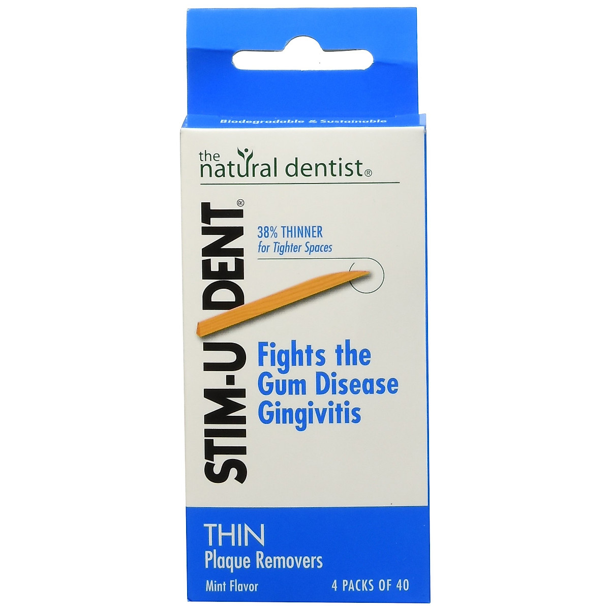 Natural Dentist Stim-u-dent Thin Plaque Removers, Mint - 160 Ea, 3 Pack