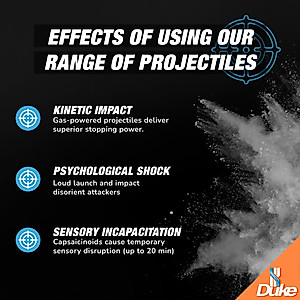 Duke Standard 68 Caliber Self Defense Balls - Pepperspray Balls, 68 Caliber Projectiles, .68 Caliber Defense Balls, 68 Cal Ammo Pepper Gas Spray Rounds, Pepper Ammo Ball, 7 Count Tube - 1% PAVA+1% CS