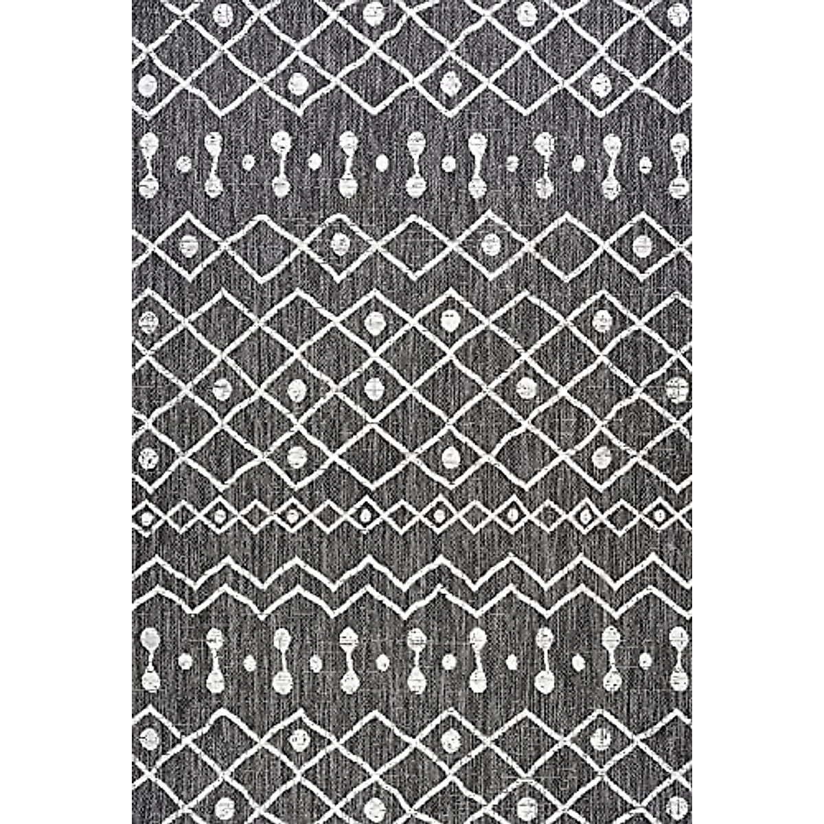 JONATHAN Y SMB131E-3 Nokat Tribal Bohemian Indoor Outdoor Area-Rug Bohemian Rustic Easy-Cleaning Bedroom Kitchen Backyard Patio Non Shedding, 3 X 5, Black/Ivory